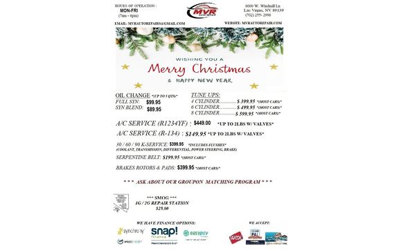 End of the year specials from MVR Auto repair! by MVR Auto Repair in ...