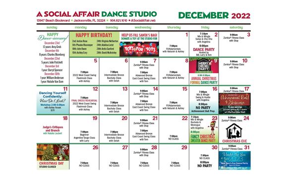 🎄 A Social Affair Dance Studio’s December 2022 Dance Calendar!! 💃 by A Social Affair Dance ...