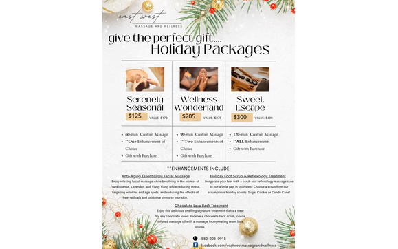 Holiday Package Gift Certificates! by East West Massage and Wellness in ...