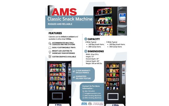 AMS Classic Snack Machine by Kane's Distributing Ltd in St Catharines ...
