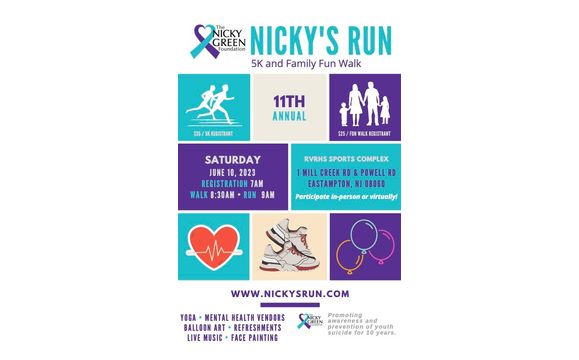 11th Annual Nicky's Run & Family Fun Walk by The Nicky Green Foundation ...