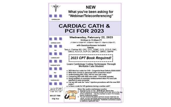 Cardiac Cath & PCI for 2023 - Webinar by McVey Medical Coding Seminars ...