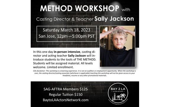 Method Acting Workshop with Sally Jackson by The Bay to LA Actors ...