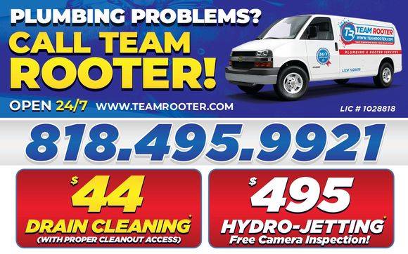 DRAIN CLEANING & HYDRO-JETTING SPECIALS by Team Rooter Plumbing in Los Angeles, CA - Alignable
