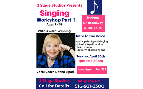 Singing Workshop by 3 Stage Studios in Bethpage, NY - Alignable