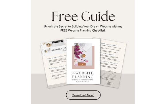 Free Guide: The Website Planning Checklist by Simply Bloom Virtual ...