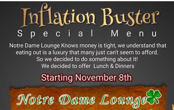 Inflation Buster Menu by Notre Dame Hall in Wayne Area - Alignable