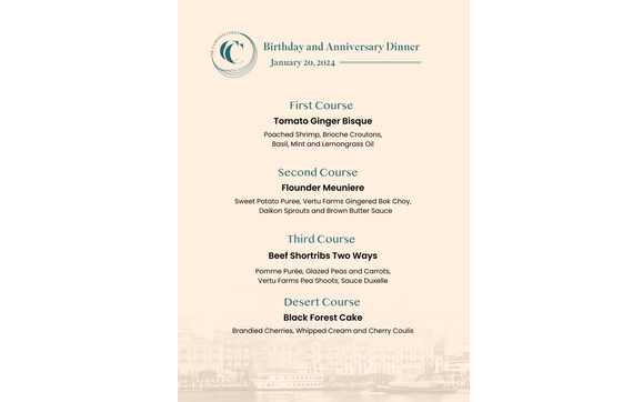 10% discount on our Curated 4 course plated experience for 8 or more ...