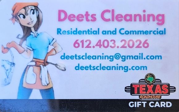 Texas Roadhouse gift card to all new contacts by Deets Cleaning in ...