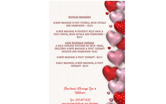 Valentine’s Day Special by Charlene's Massage and Spa LLC in Florence, SC - Alignable