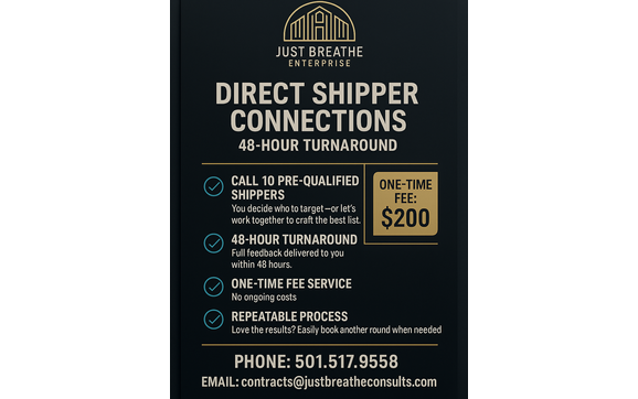 Exclusive Direct Shipper Outreach Program by Just Breathe Logistics in ...