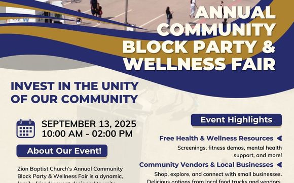 Annual Community Block Party and Wellness Fair by Zion Baptist Church ...