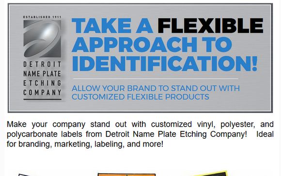 Decals, Labels, Stickers, and more. by Detroit Name Plate Etching Co ...