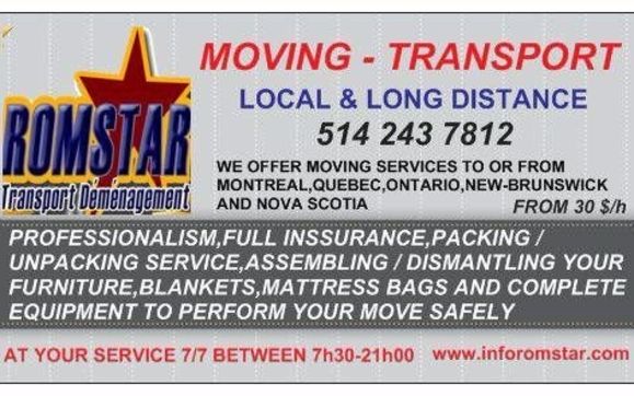 Romstar Transport et Déménagement - Montreal, QC - Alignable