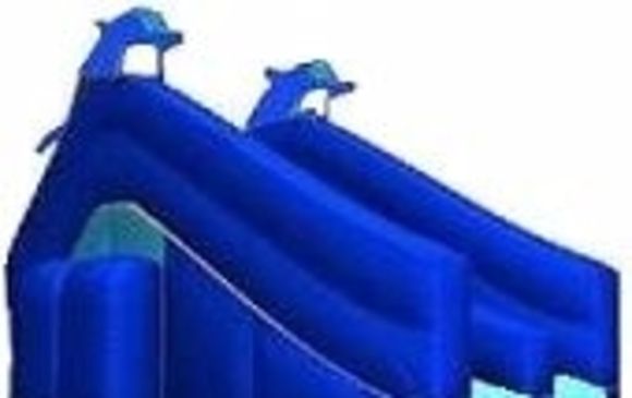 Blue Dolphin Inflatable Pool Slide by swimmingpoolslides.net in Happy ...