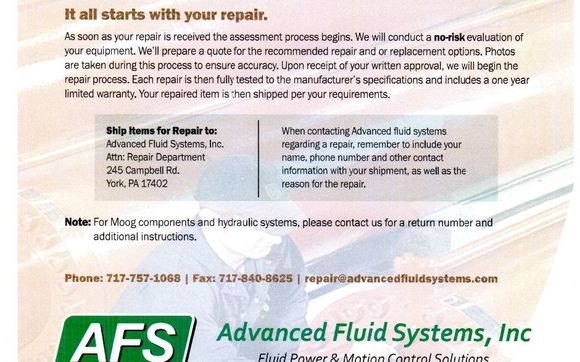 Hydraulic System Design by Advanced Fluid Systems Inc in York, PA ...