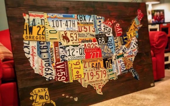 License Plate Map of the USA Wall Art by Design Turnpike in Southfield ...