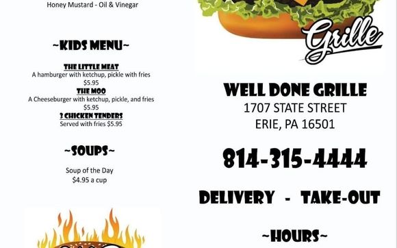 Menu by The Well Done Grille in Erie, PA - Alignable
