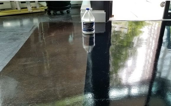 NF322 High Solid Nano Polymer Floor Finish on Concrete Floor by Avmor ...