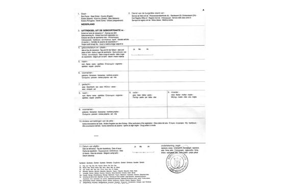 USCIS CERTIFIED TRANSLATIONS OF DUTCH BIRTH CERTIFICATES $45 by RMB ...