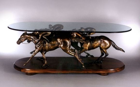 Connie Foss Lost Wax Bronze "Three To Show" Coffee Table Sculpture by ...