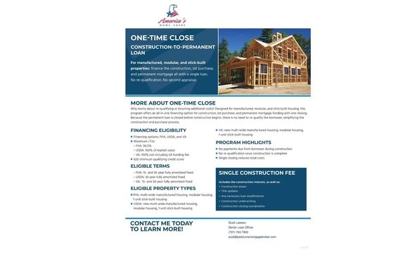 FHA, VA one time construction loans by America's Home Loans in Petaluma ...