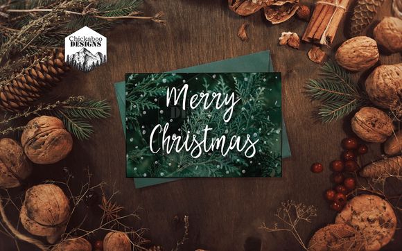 Merry Christmas Snowy Fern- 5x7 Folded Card Printable Digital Download ...
