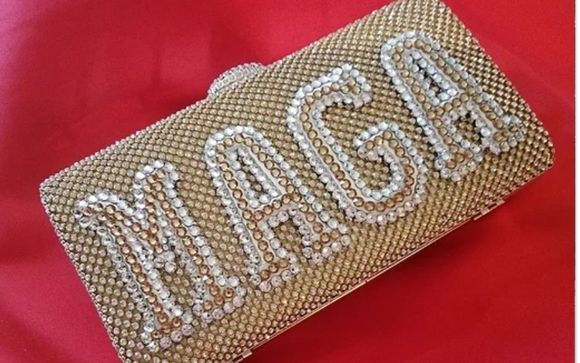 Gold Swarovski MAGA bags by Luckystarr Couture in North Palm Beach, FL ...