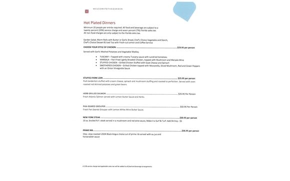 Dinner Restaurant Menu by Hilton Garden Inn Lakeland in Lakeland, FL ...