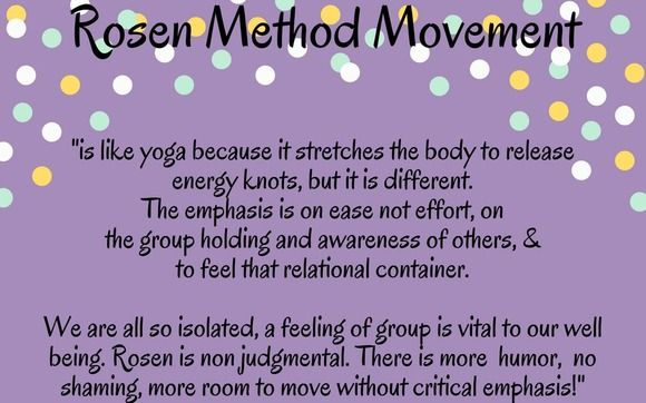 Rosen Method Movement Group Classes by San Francisco Rosen Method ...
