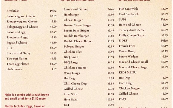 Full Servce Deli - Serving Breakfast, Lunch & Dinner by Belsches Kwik ...