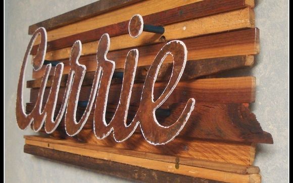 Custom made sign with relcamed wood backing by Neil Sutton's Custom ...