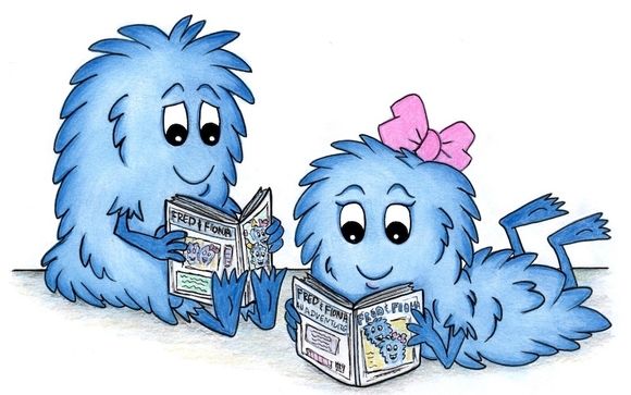Fred and Fiona Fuzzy Blue Monsters with Finicky Fur by David Kcenich ...