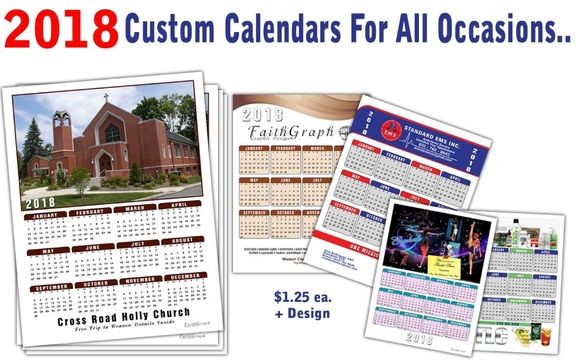 2018 CUSTOM CALENDARS by FaithGraph Graphic Design in Missouri City, TX ...