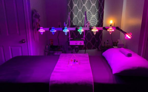 Quantum Resonance Crystal Healing Bed with Amethyst Crystal Mat Session ...