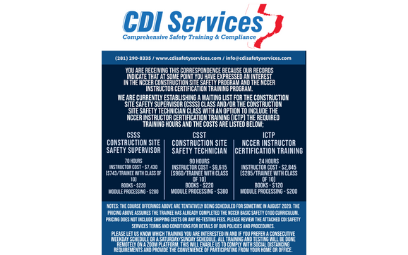 CDI Safety Services Inc - Tomball, TX - Alignable