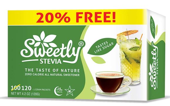 Sweetly Stevia Natural Sweetener 120 ct by WB Sweetners LLC in Rock ...