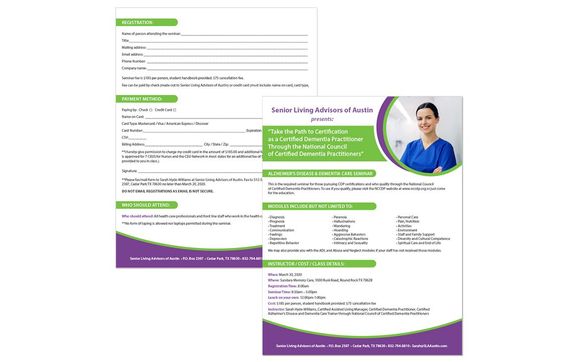 Seminar Registration Flyer Design by COTA Design in Leander, TX - Alignable