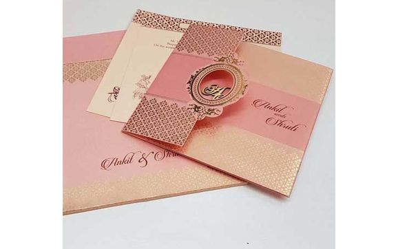 Light Pink Color Shimmery Finish Invitation by The Wedding Cards Online ...