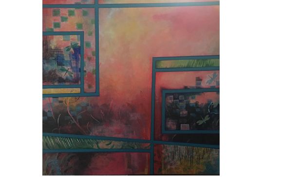 “Movable Mural”, custom painted for residential client by Stacey Knight ...