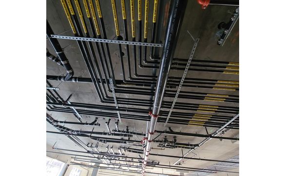 Preparing pipe sleeves in the concrete deck by Wocincosplumbing@gmail ...