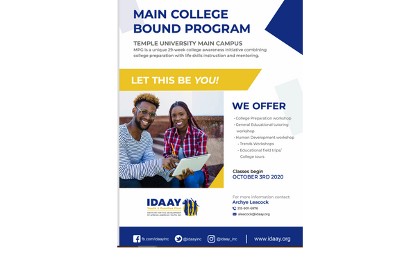 Main College Bound Program by Institute for the Development of African American Youth in ...