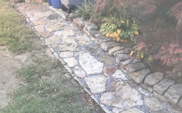 Stone walk ,& border by BPL Landscape in Memphis, TN - Alignable