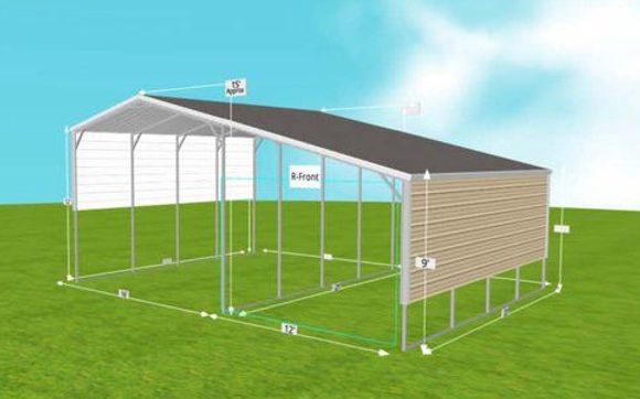 Metal RV Carport Cover With Lean-To Storage/Parking by Norcal Carports ...