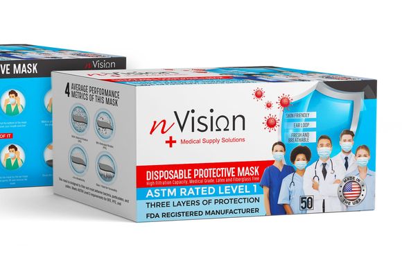nVision Disposable Face Masks Made in the USA by nVision Medical Supply ...