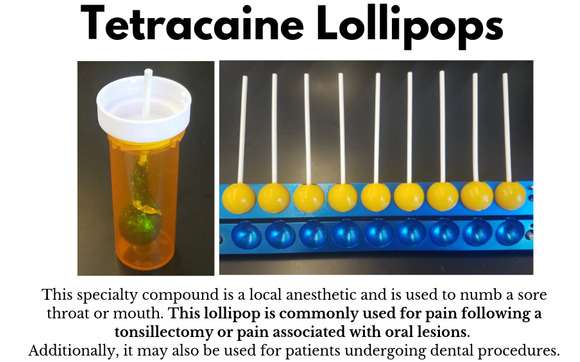 Tetracaine Lollipops by Solutions Pharmacy Inc. in Collegedale, TN ...