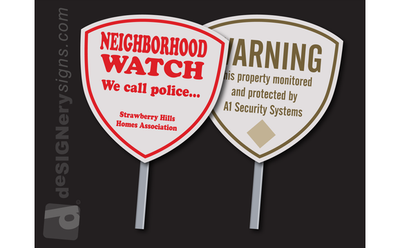 Reflective Shield Shaped Security Signs available at deSIGNerySigns.com ...