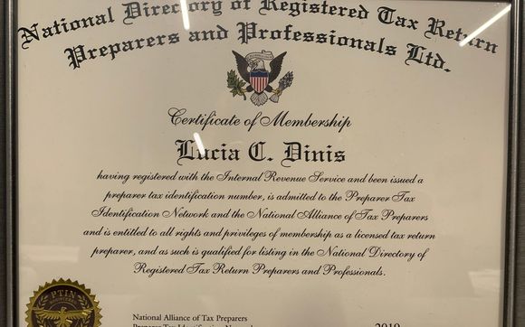 IRS Certified Tax Preparer by Lucia Dinis Agency in Millburn, NJ ...