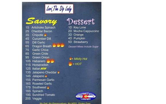 Gourmet Farms of Colorado dip mixes by Lori The Dip Lady/ Gourmet Farms ...