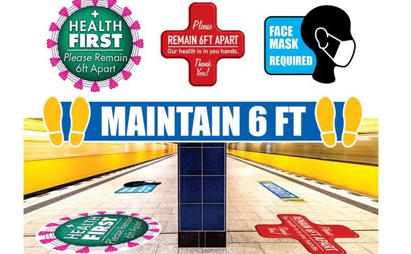 Social Distancing Signs and Graphics by Reidler Decal Corporation in ...